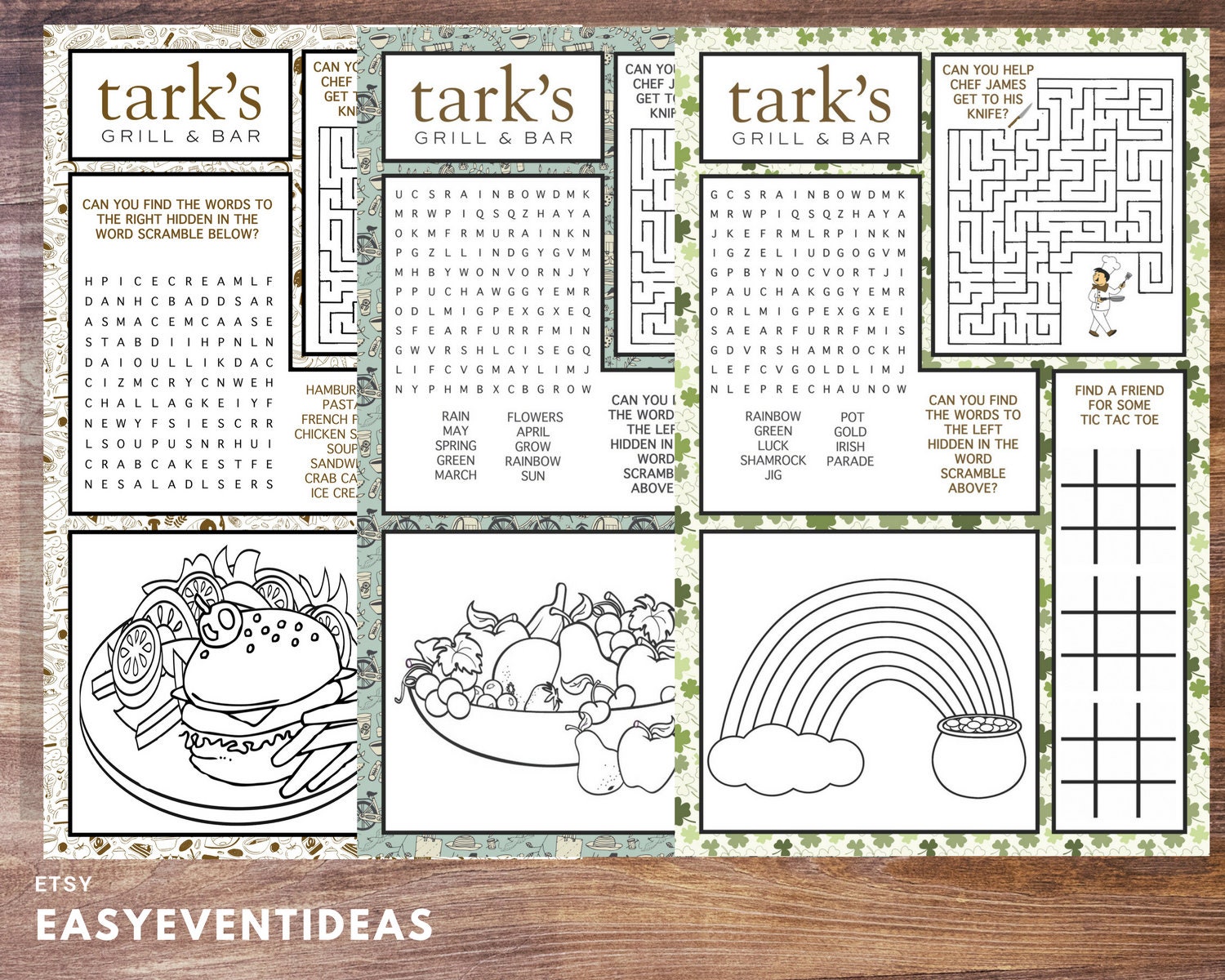 Personalized Activity Placemats Download and Print at Home | Customized ...