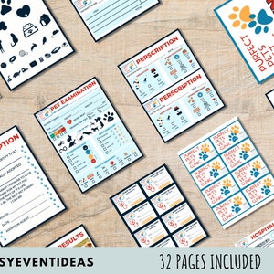 Vet Pretend Play Printable, Printable Veterinary Set, Vet Dramatic Play ...