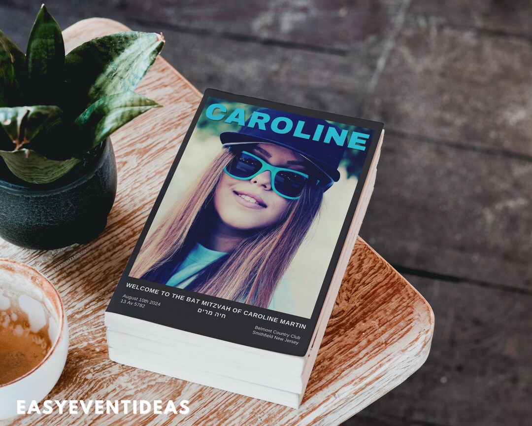 Magazine Style Mitzvah Program Prayer Booklet, Bat Mitzvah Program, Bar ...