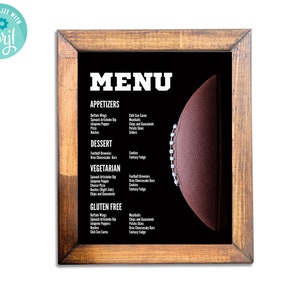 Editable FOOTBALL Party Bar Menu, Game Day Drink Sign, Super Bowl Menu ...