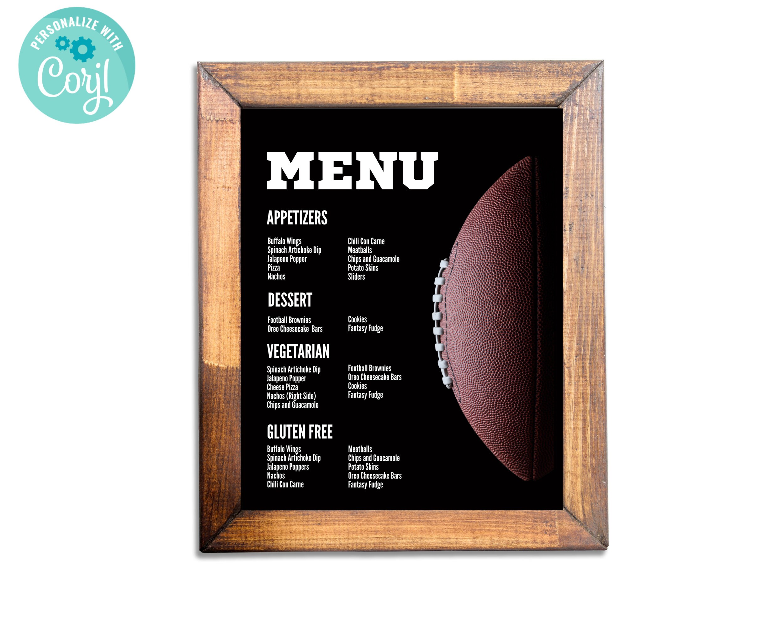 Editable FOOTBALL Party Bar Menu, Game Day Drink Sign, Super Bowl Menu ...