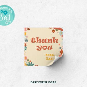 Retro Birthday Gift Tag, Groovy Birthday Gift Tag, Party Hippie 70s ...