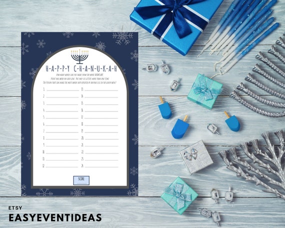Happy Chanukah Game Printable Download Chanukah Hanukkah - Etsy