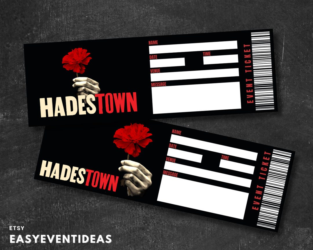 Printable Hadestown Ticket Editable Ticket Musical Fake Surprise Ticket ...