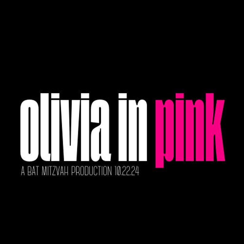 Pretty in Pink Logo | Bat Mitzvah Logo | Bar Mitzvah Logo | Pink ...