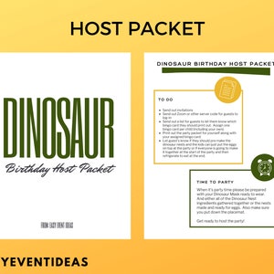 Dinosaur Birthday Packet Dinosaur Birthday Party Birthday Instant ...