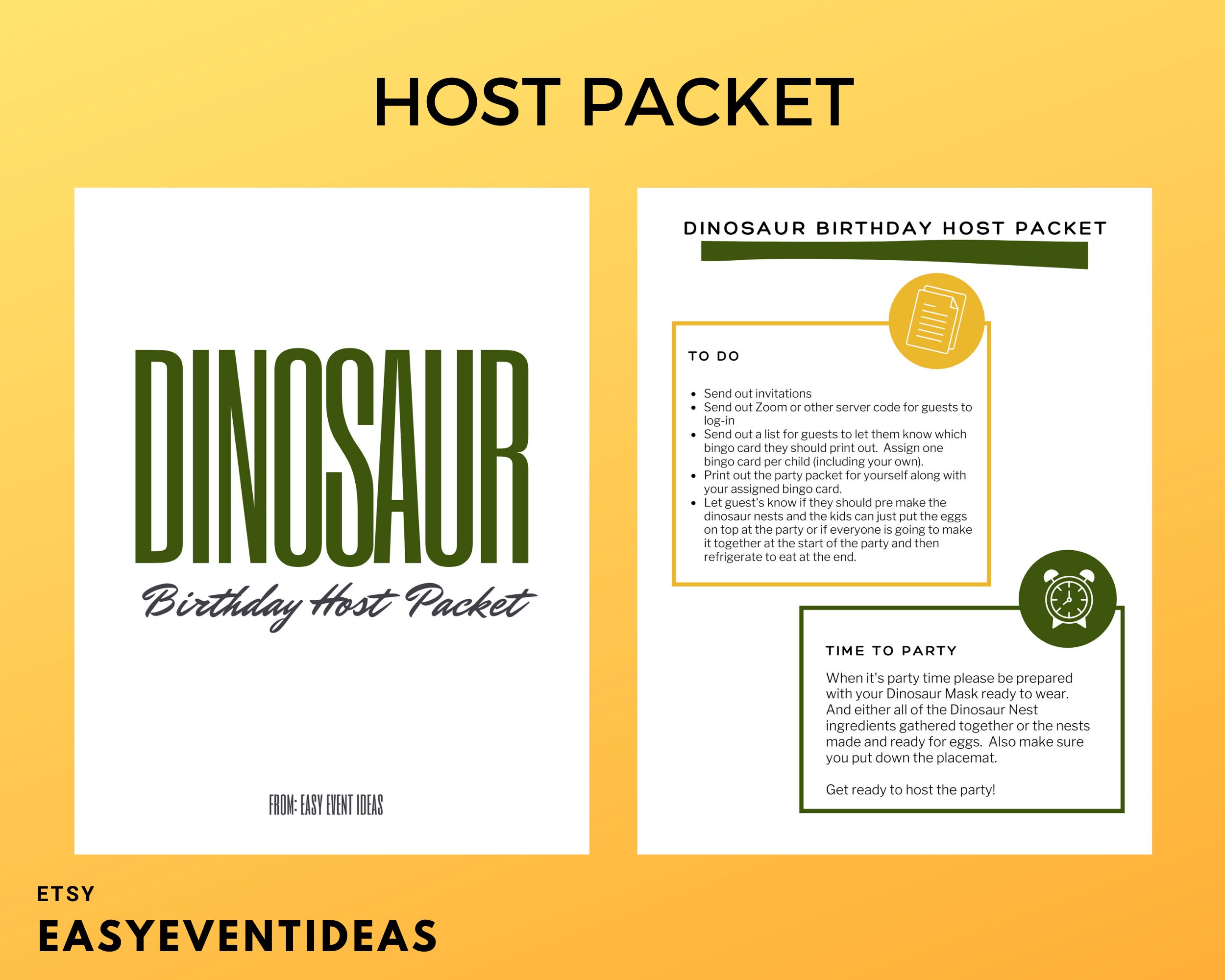 Dinosaur Birthday Packet Dinosaur Birthday Party Birthday Instant ...