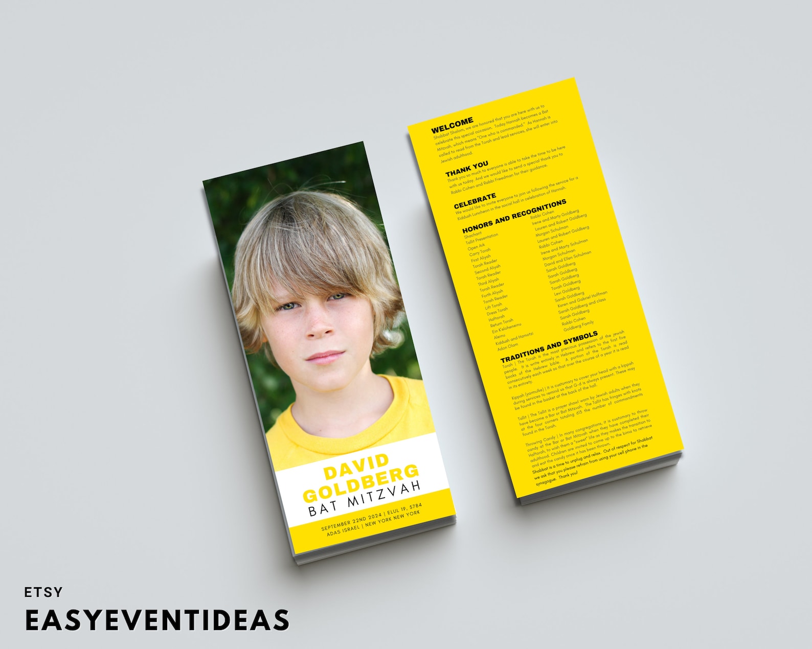 Bar Mitzvah Program | Bat Mitzvah Program | Personalized Mitzvah ...