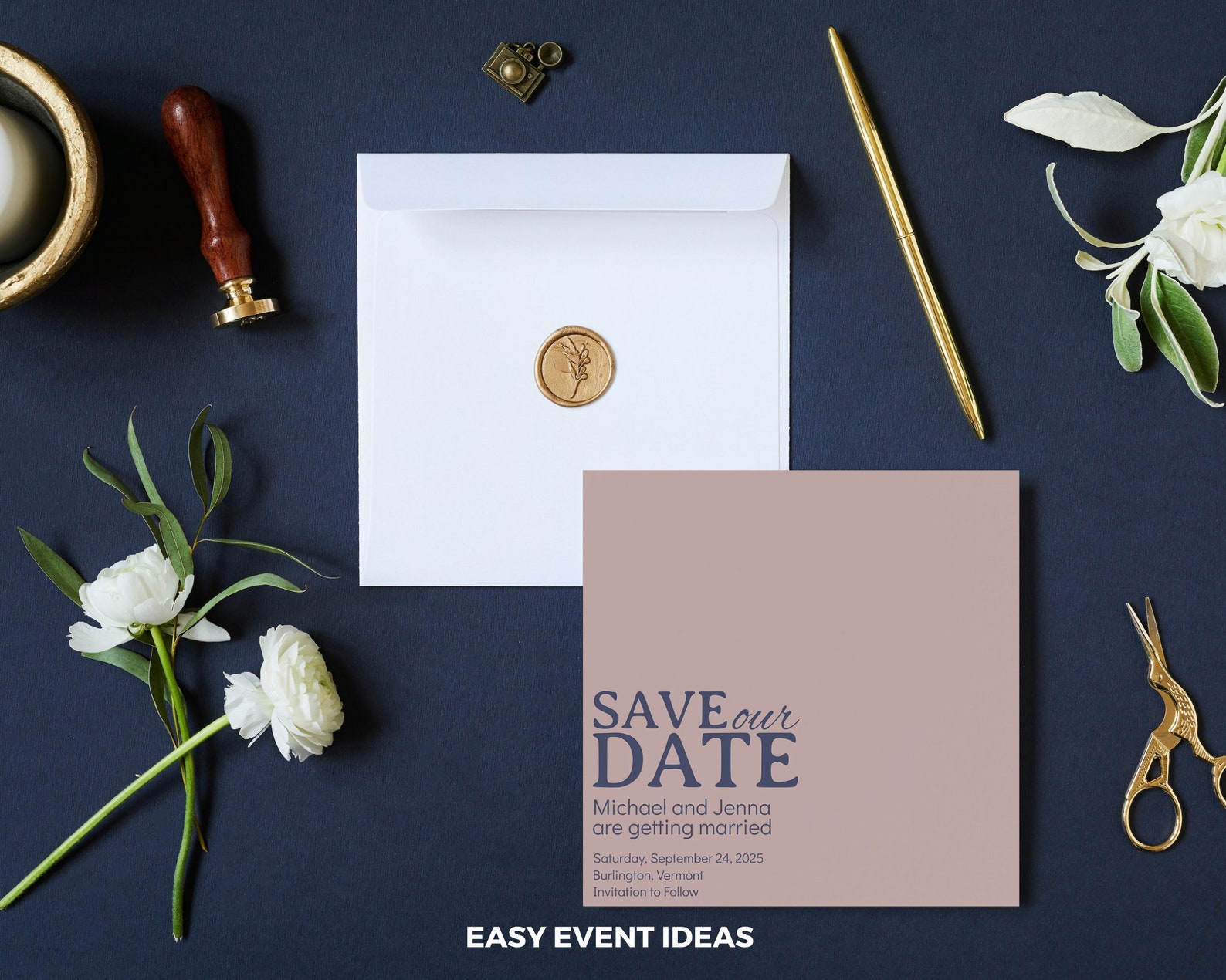 Save the Date Template 5 X 5 Editable, Print, Personalizable Digital ...