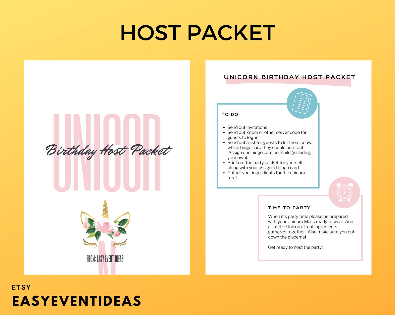 Unicorn Birthday Packet Unicorn Birthday Party Packet Birthday Instant ...