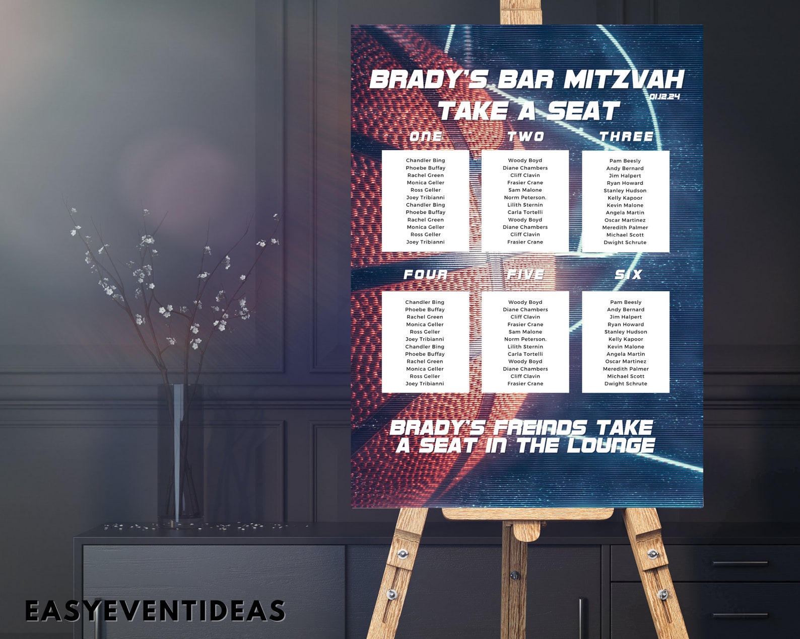Sports Mitzvah Seating Chart, Sport Themed Mitzvah Seating Chart ...