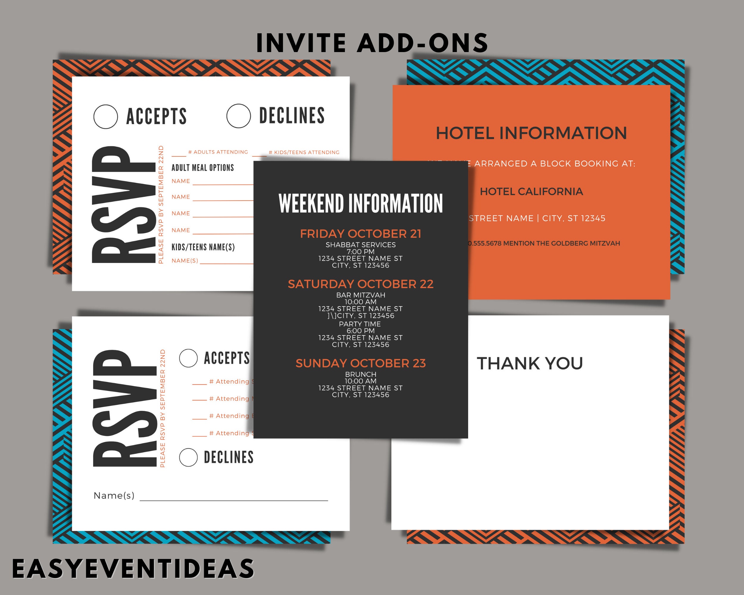 Colored Mitzvah Invitations Bat Mitzvah Invitations Bar - Etsy