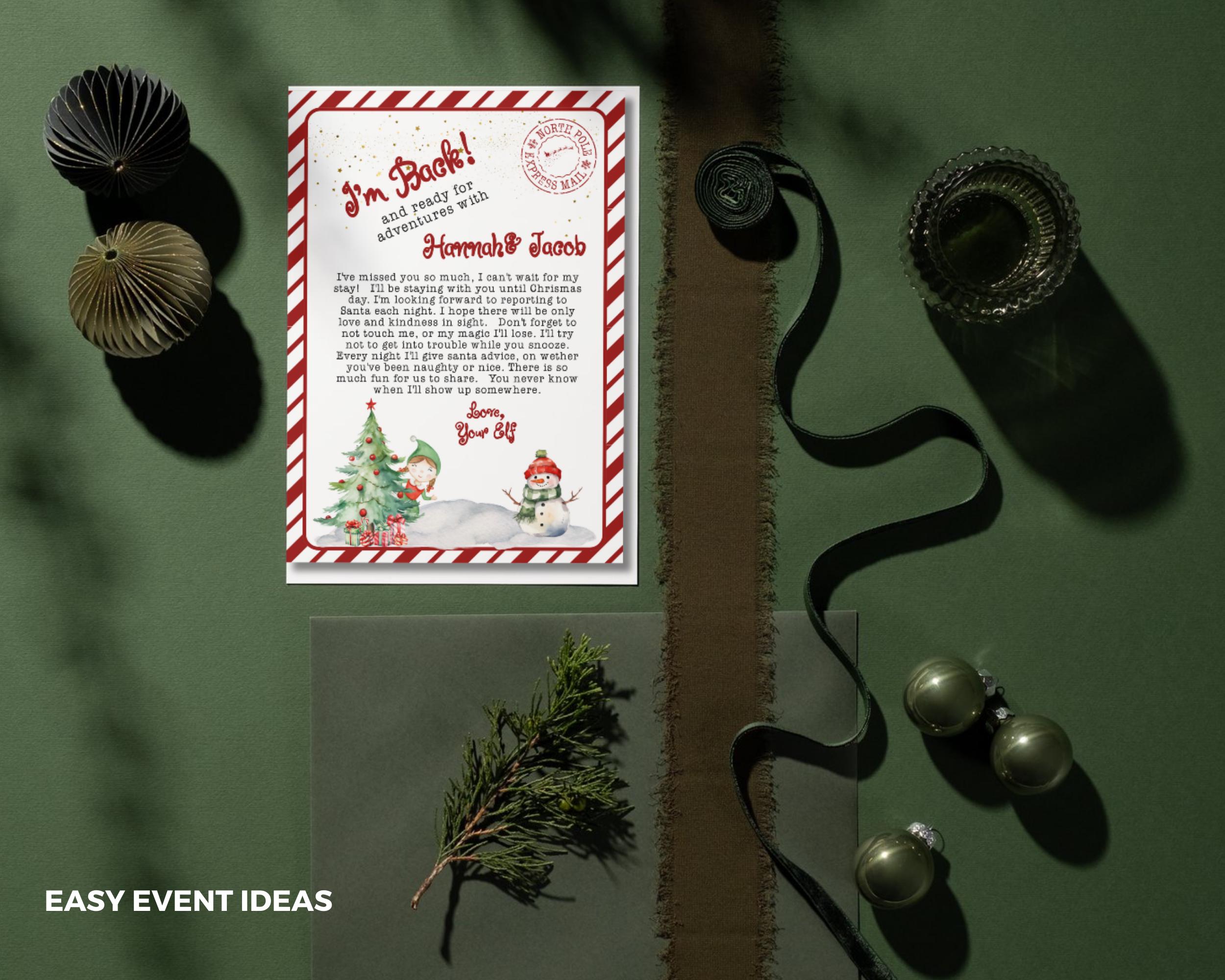 Editable Elf Arrival Letter Elf Return Letter Christmas Elf I'm Back ...