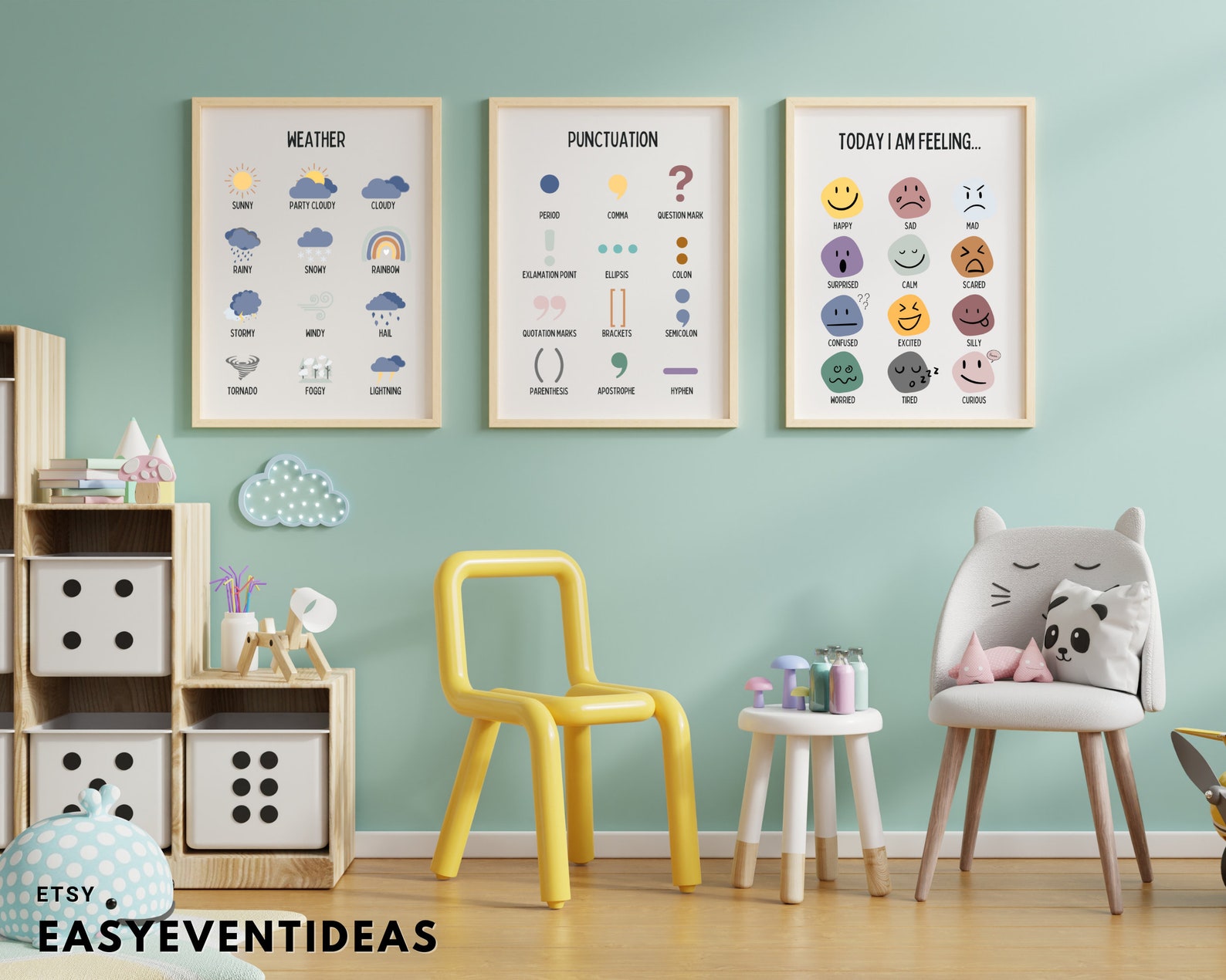 Educational Posters Set Home School Printables Classroom - Etsy
