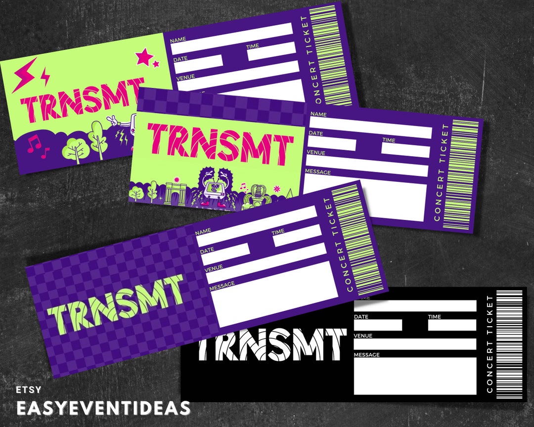 Printable TRNSMT Festival Ticket, Editable TRNSMT Gift Tickets, Fake ...