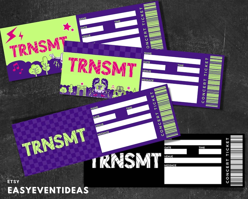 Printable TRNSMT Festival Ticket, Editable TRNSMT Gift Tickets, Fake ...