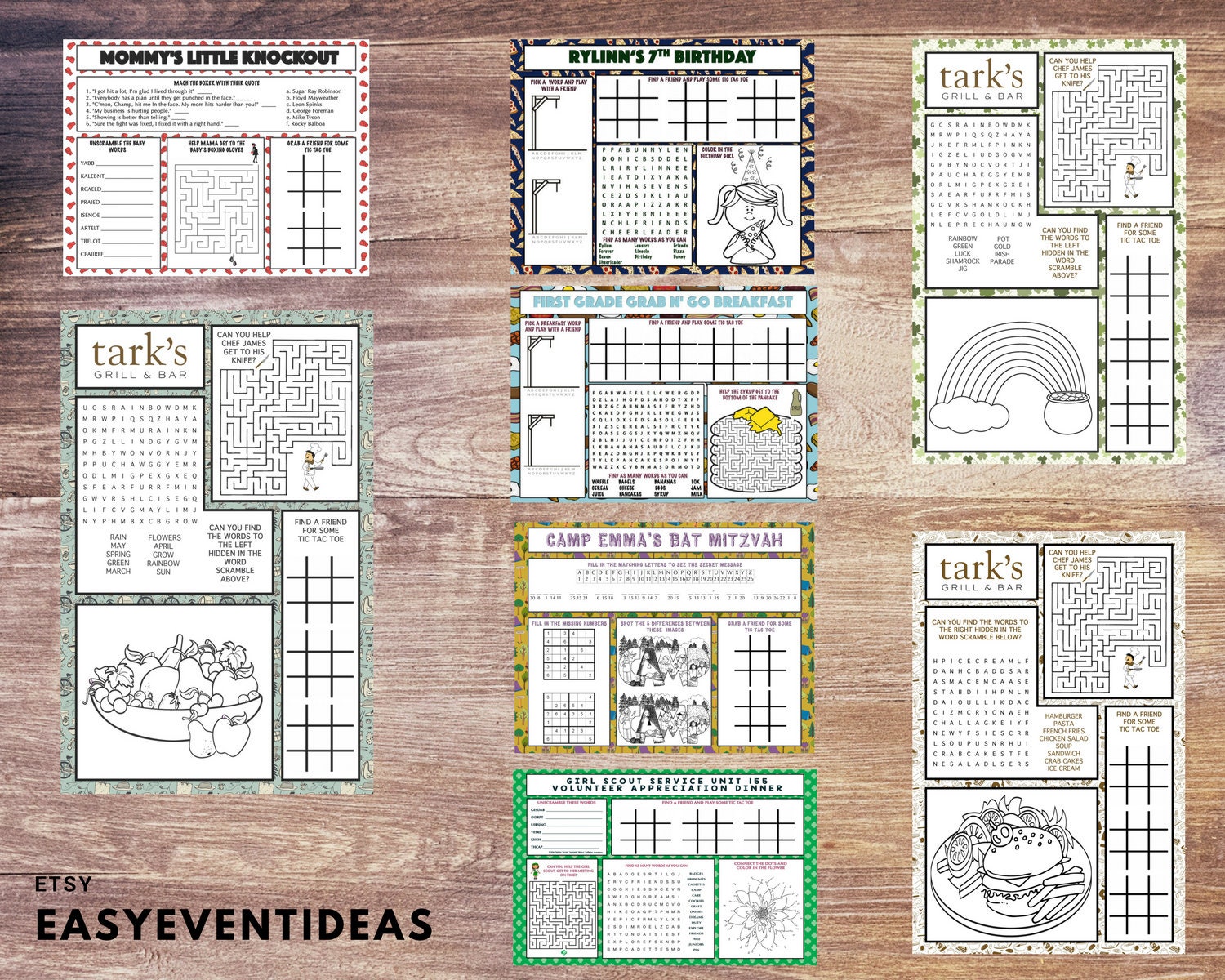Personalized Activity Placemat | Custom Games, Theme (printable ...