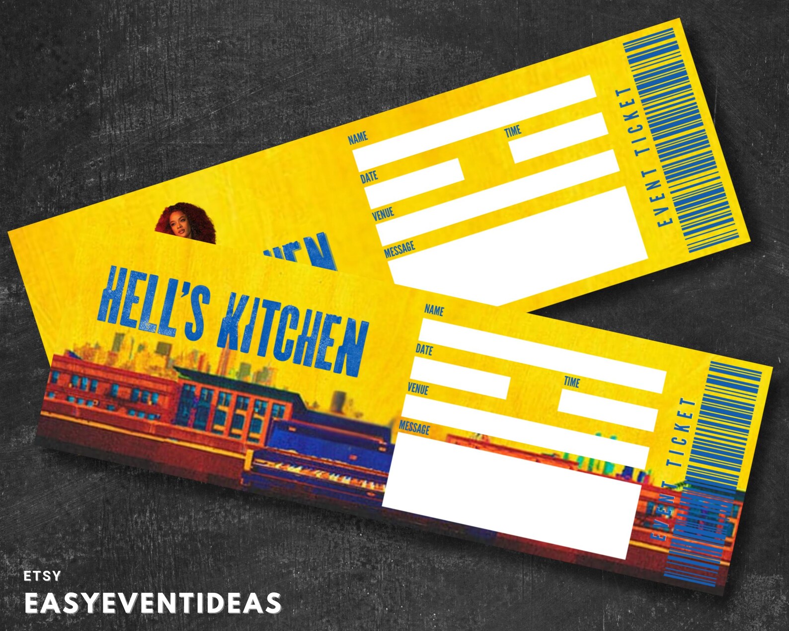 Hell's Kitchen Musical Ticket, Broadway Souvenir (printable DIY) - Etsy