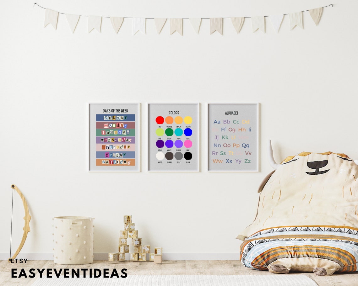 Educational Posters Set Home School Printables Classroom - Etsy