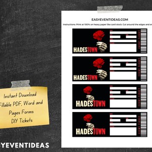 Printable Hadestown Ticket Editable Ticket Musical Fake Surprise Ticket ...