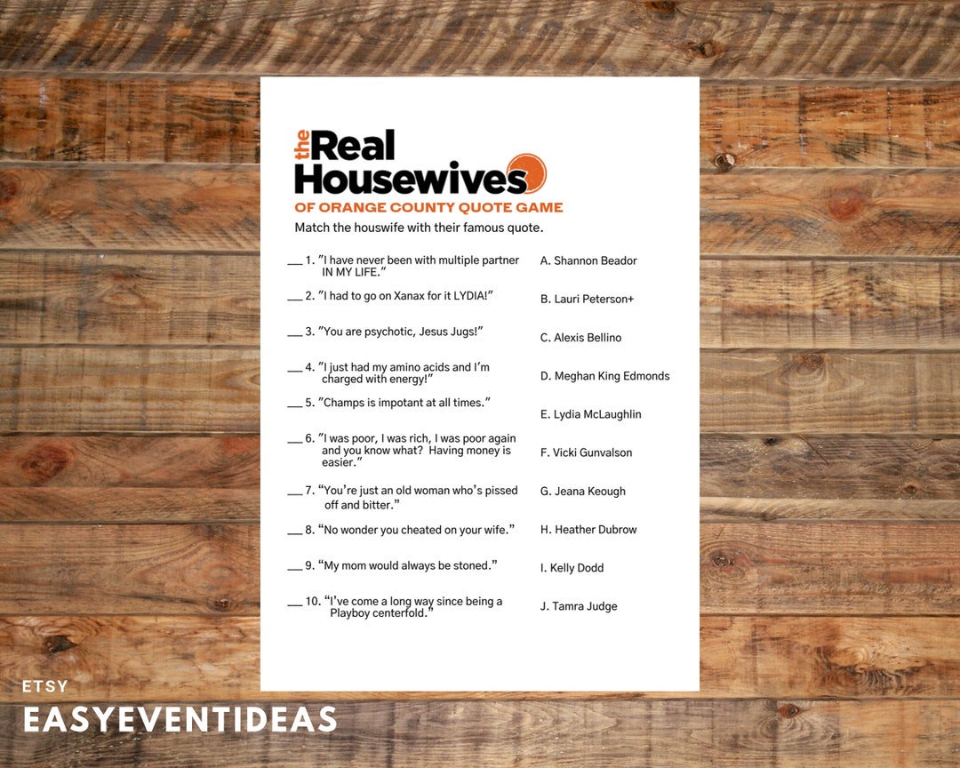 The Real Housewives Quotes Orange County Game | Housewives OC Quotes ...
