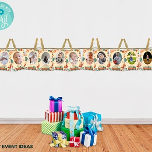 Retro Birthday Photo Banner, Groovy Birthday Photo's, Party Hippie 70s ...