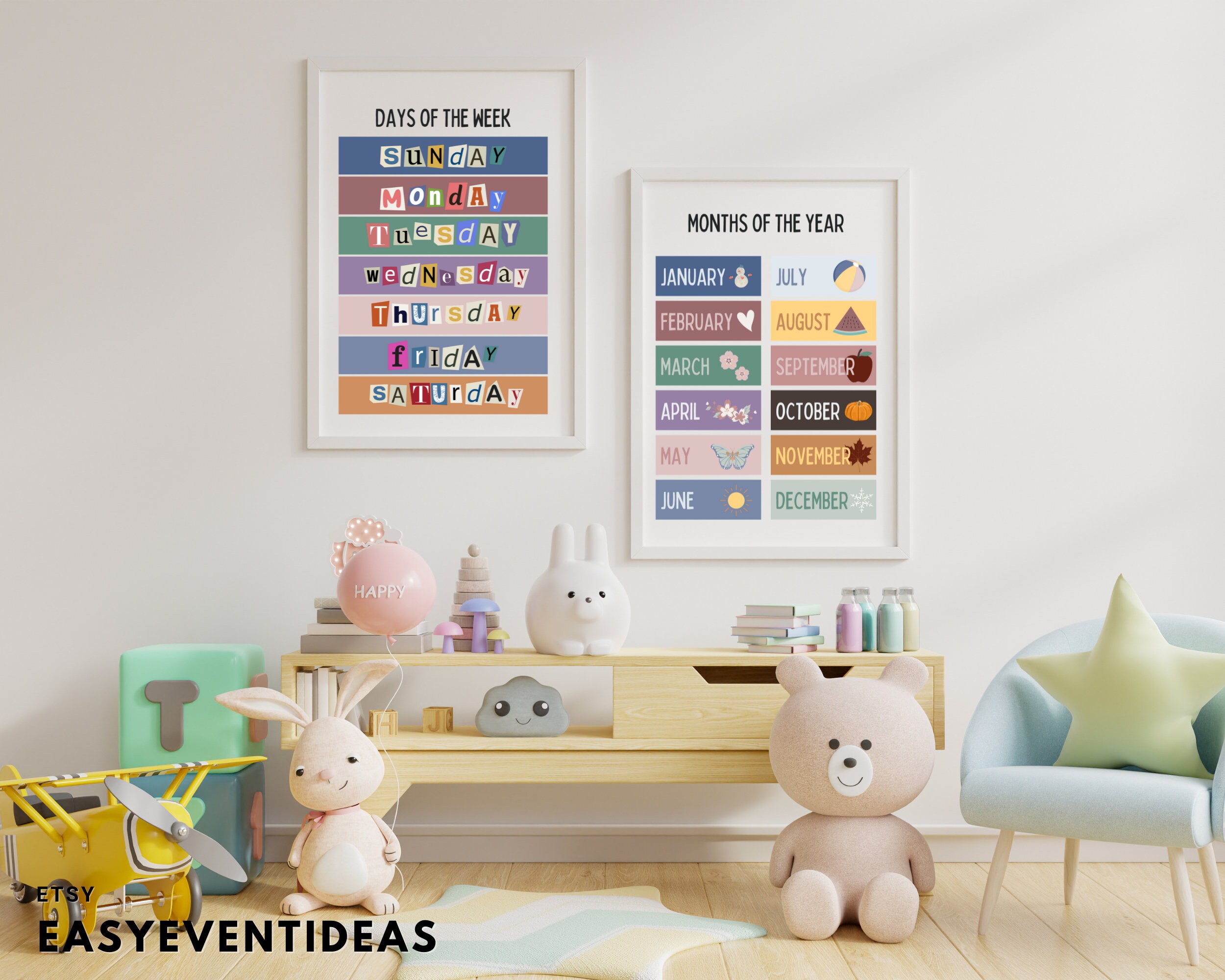 Educational Months Poster | Homeschool Printable | Classroom Poster ...