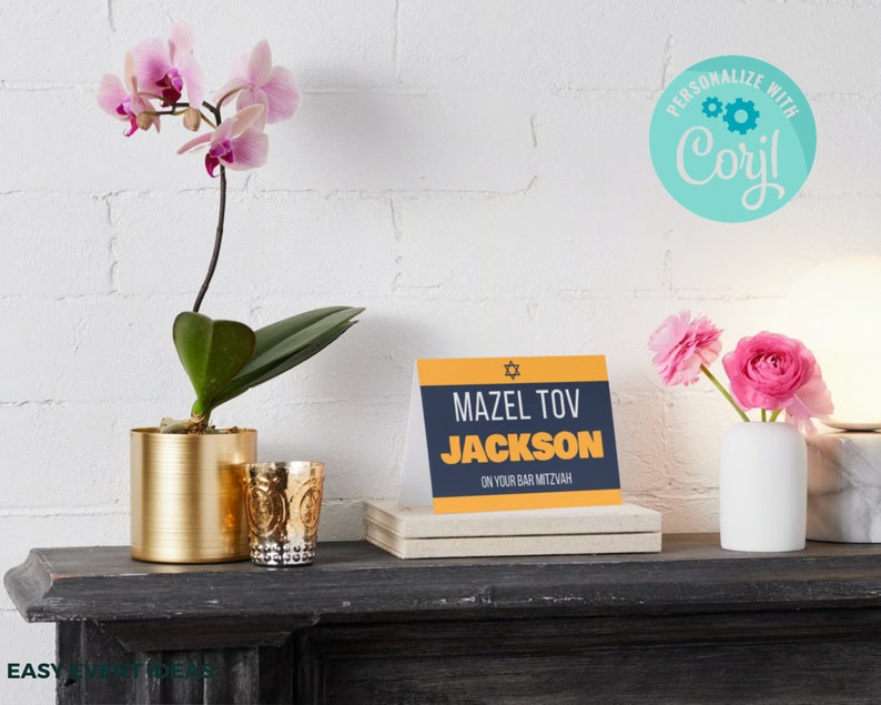 Personalized Mitzvah Card Template, Bat Mitzvah Card, Bar Card Program ...