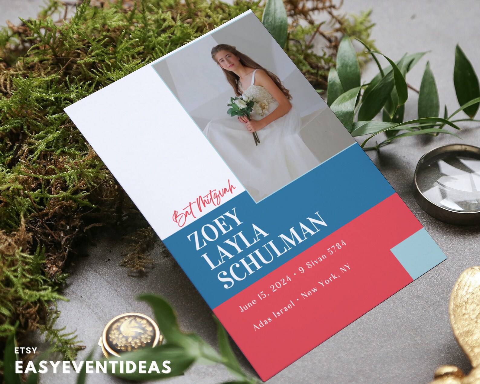 Bar Mitzvah Program, Bat Mitzvah Program, Folded Personalized Mitzvah ...