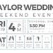 Wedding Weekend Timeline Customizable Printable 5x7 - Etsy