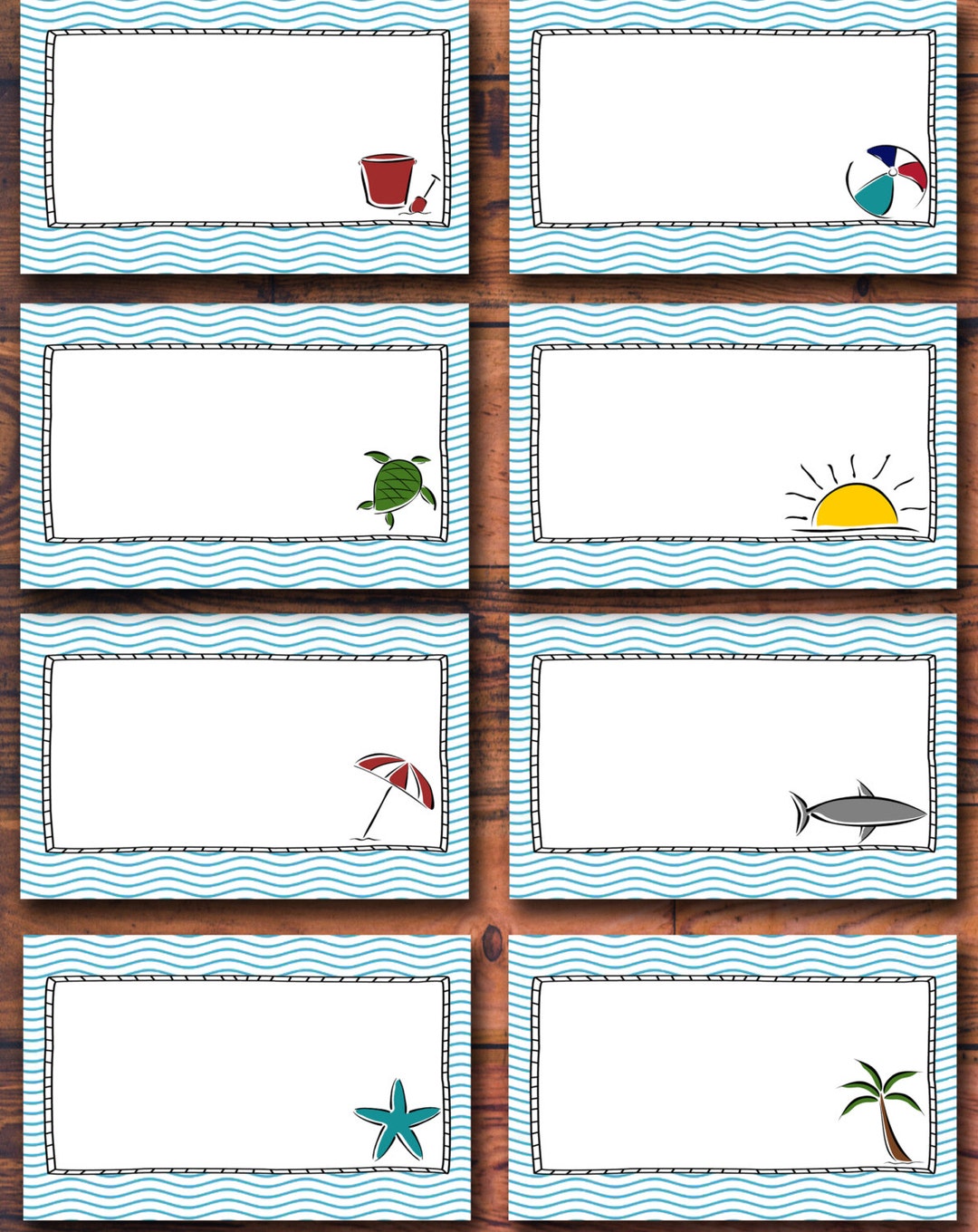 Printable Beach Themed Food Labels Table Tents - Etsy