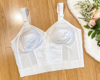 White Longline Bra | Etsy