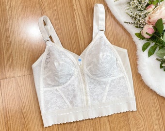 White Longline Bra | Etsy