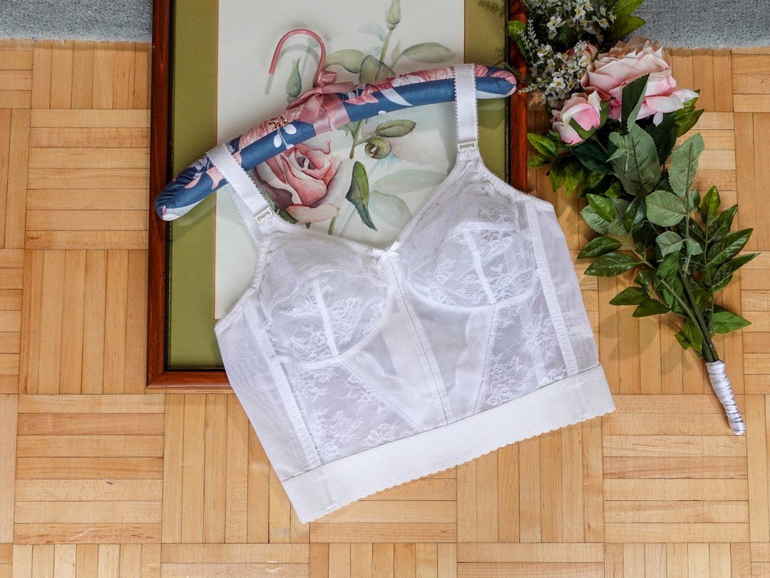 Vintage Bridal White Lace Longline Bra Top - Etsy