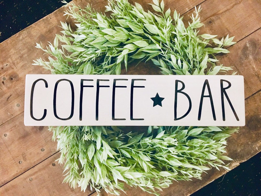 Coffee Bar Rustic Farmhouse Wood Sign White Farmhouse Signs - Etsy