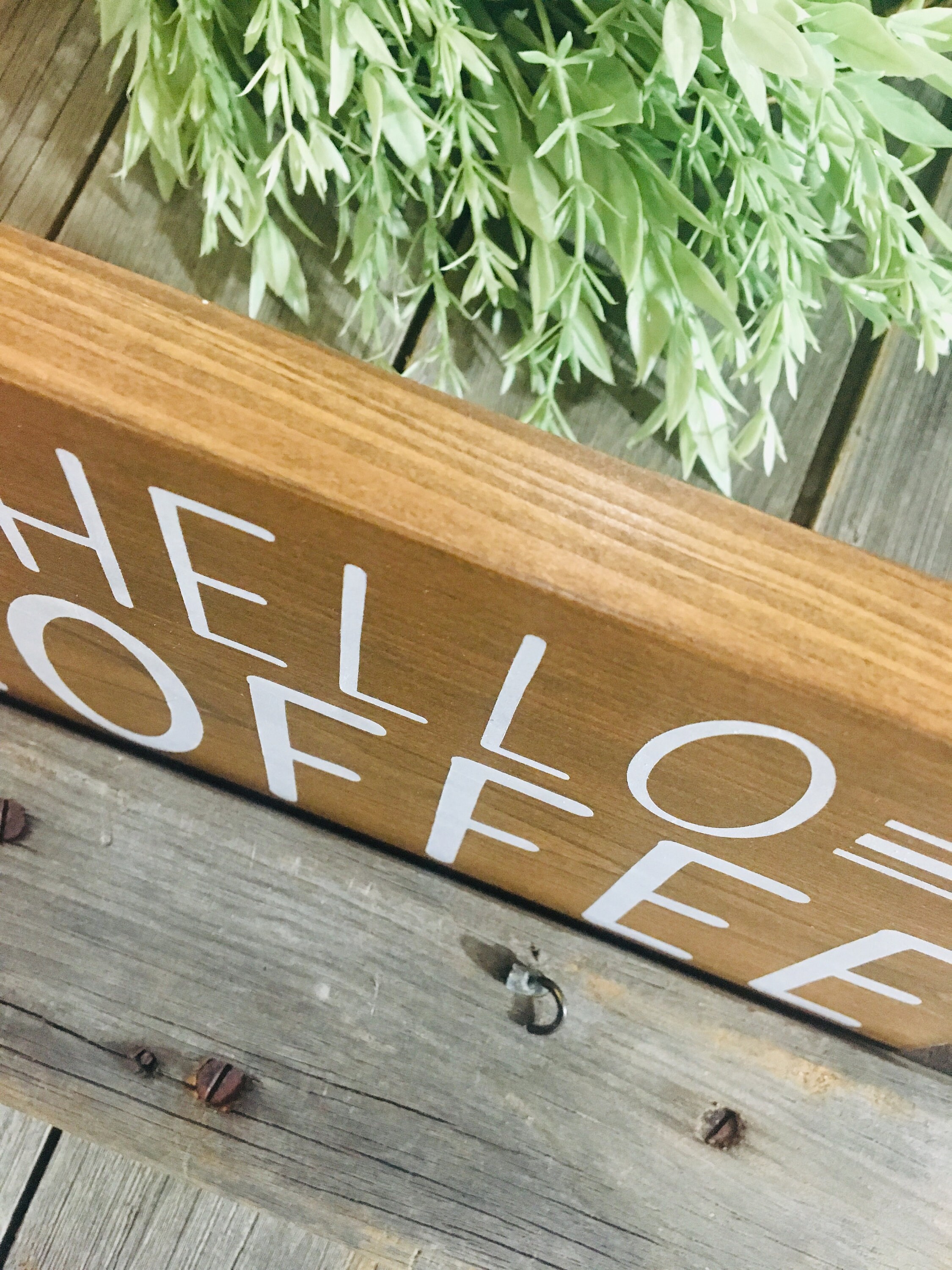 Rustic Coffee Bar Sign Kitchen Coffee Decor Hello Coffee | Etsy