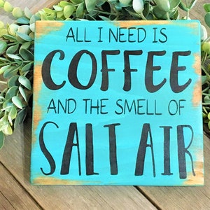 Nautical Coffee Bar Sign Teal or White Coastal Wall Decor for Coffee ...