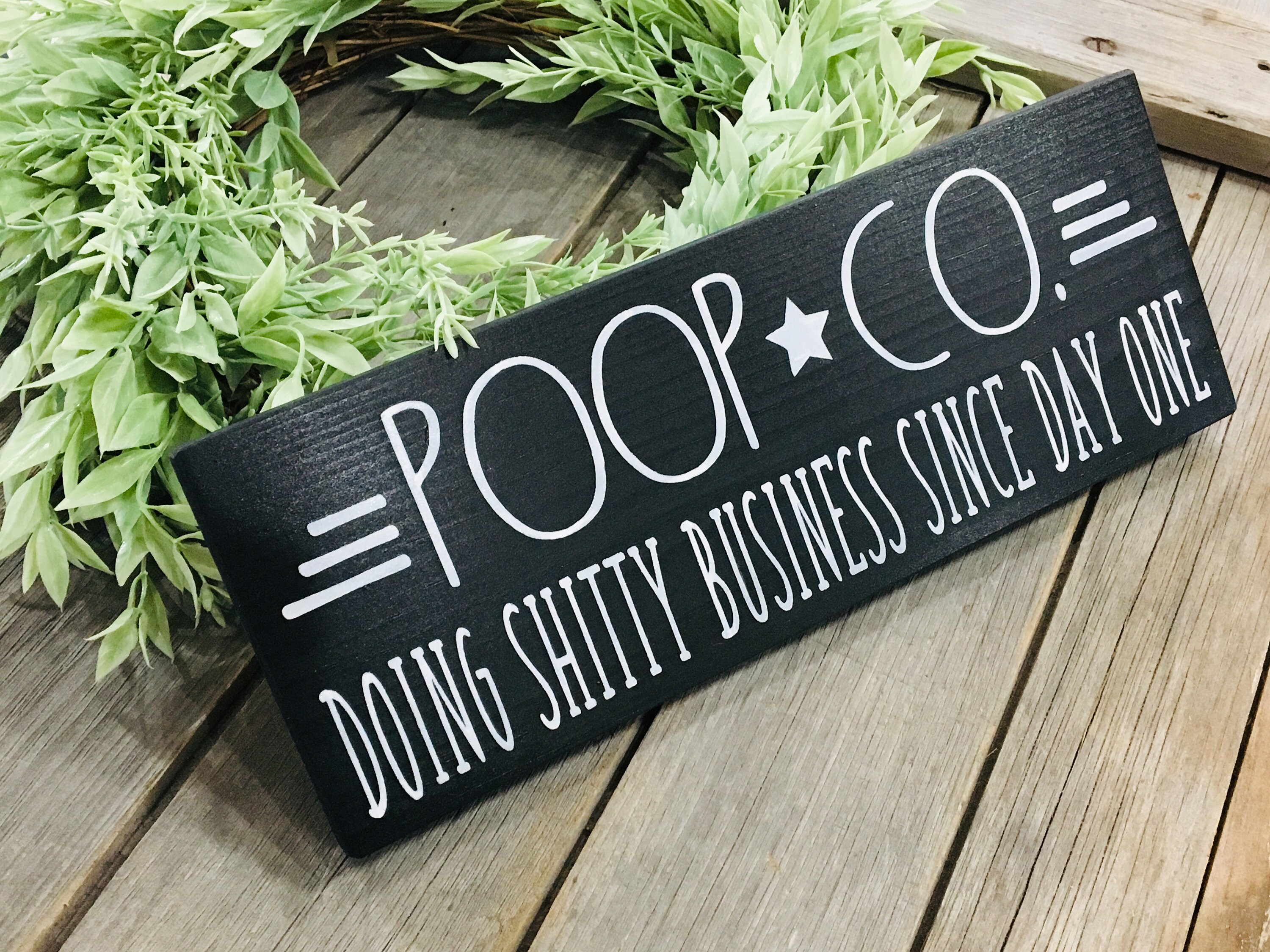 Funny bathroom signs poop signs rustic bathroom decor | Etsy