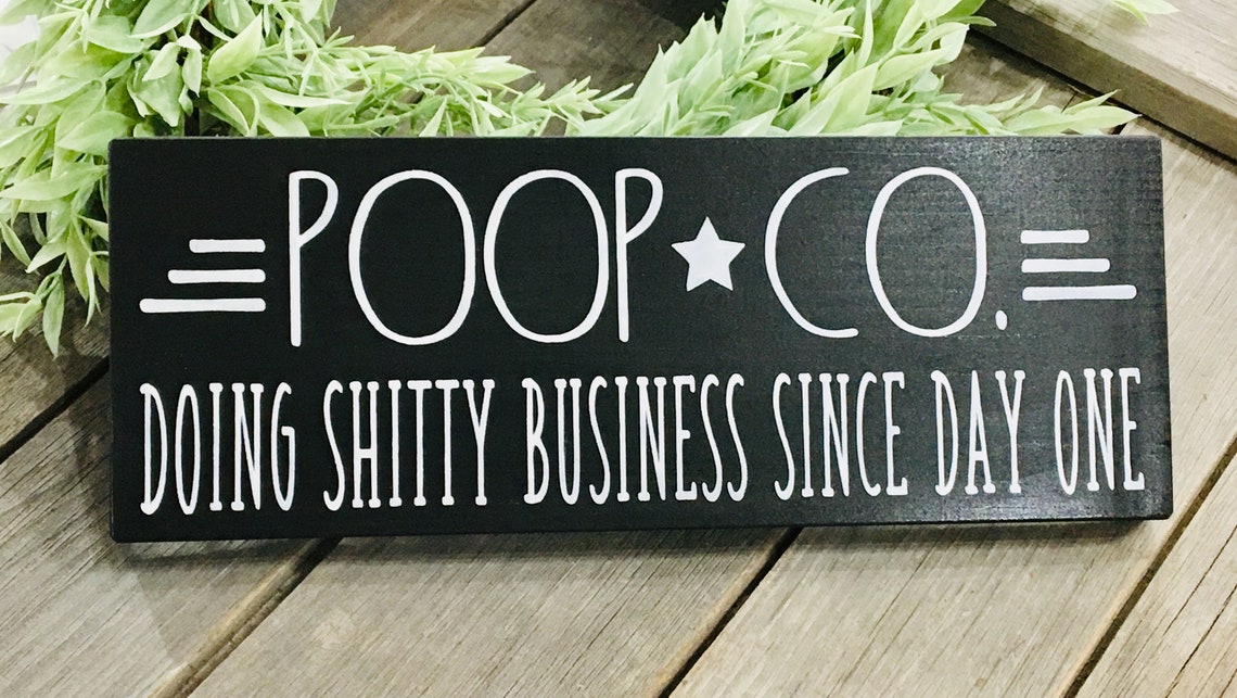 Funny Bathroom Signs Poop Signs Rustic Bathroom Decor | Etsy