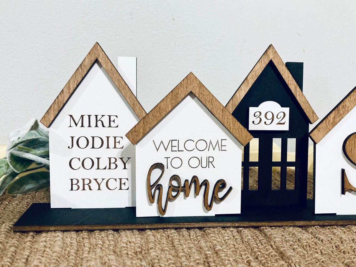 Family House Centerpiece Personalized Family Name Decor - Etsy