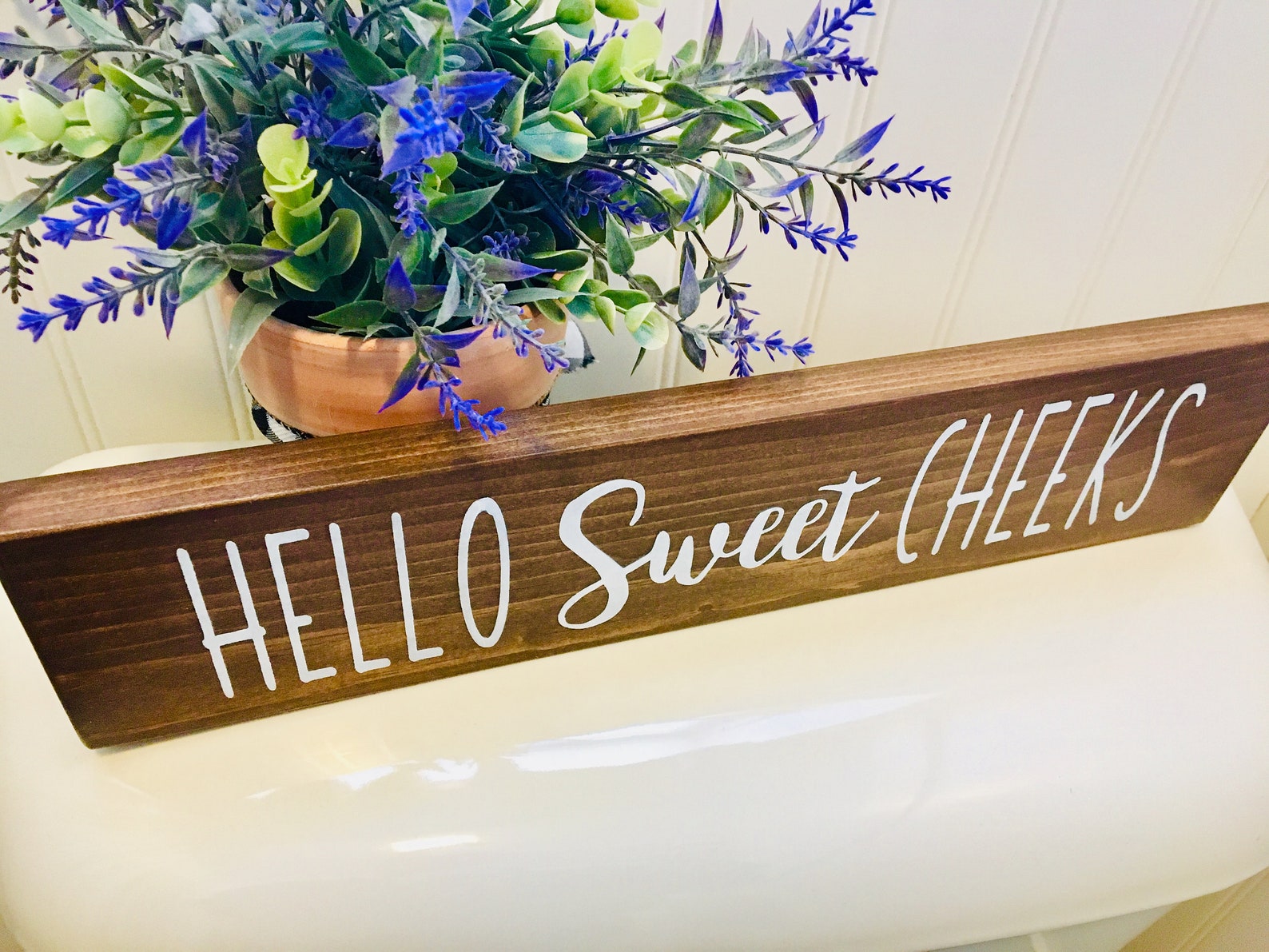 Hello Sweet Cheeks Bathroom Sign Rustic Bathroom Decor - Etsy