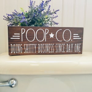 Funny Bathroom Signs Poop Signs Rustic Bathroom Decor | Etsy