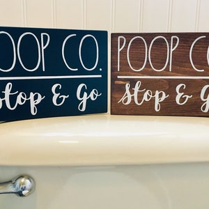 Funny Bathroom Signs Poop Signs Rustic Bathroom Decor Poop Co. Stop and ...