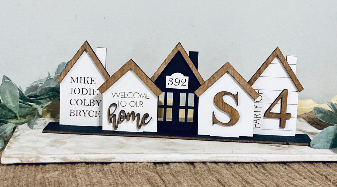 Family House Centerpiece Personalized Family Name Decor - Etsy