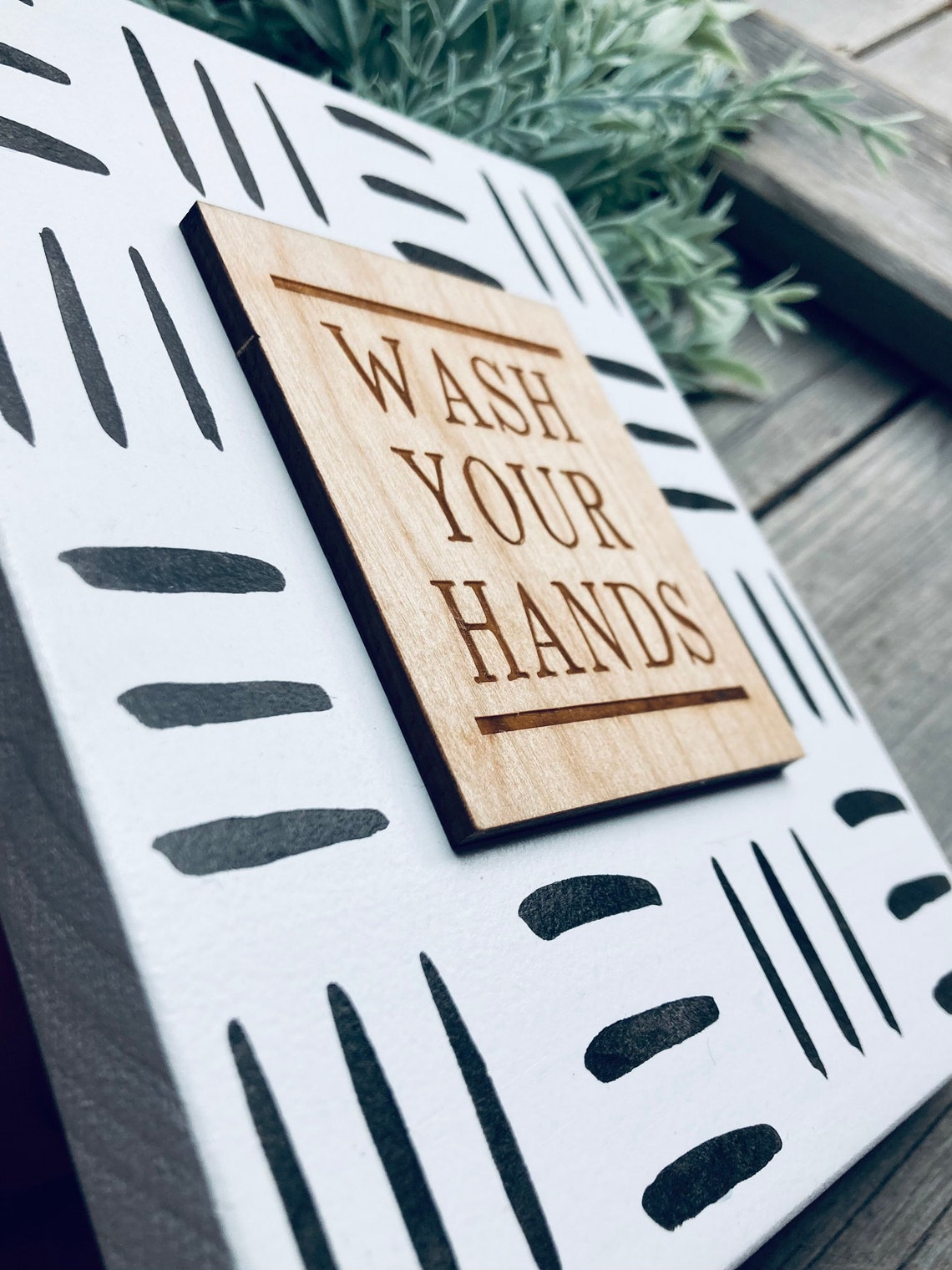 Bathroom Wall Decor Boho Wash Your Hands Sign Kids Bath - Etsy