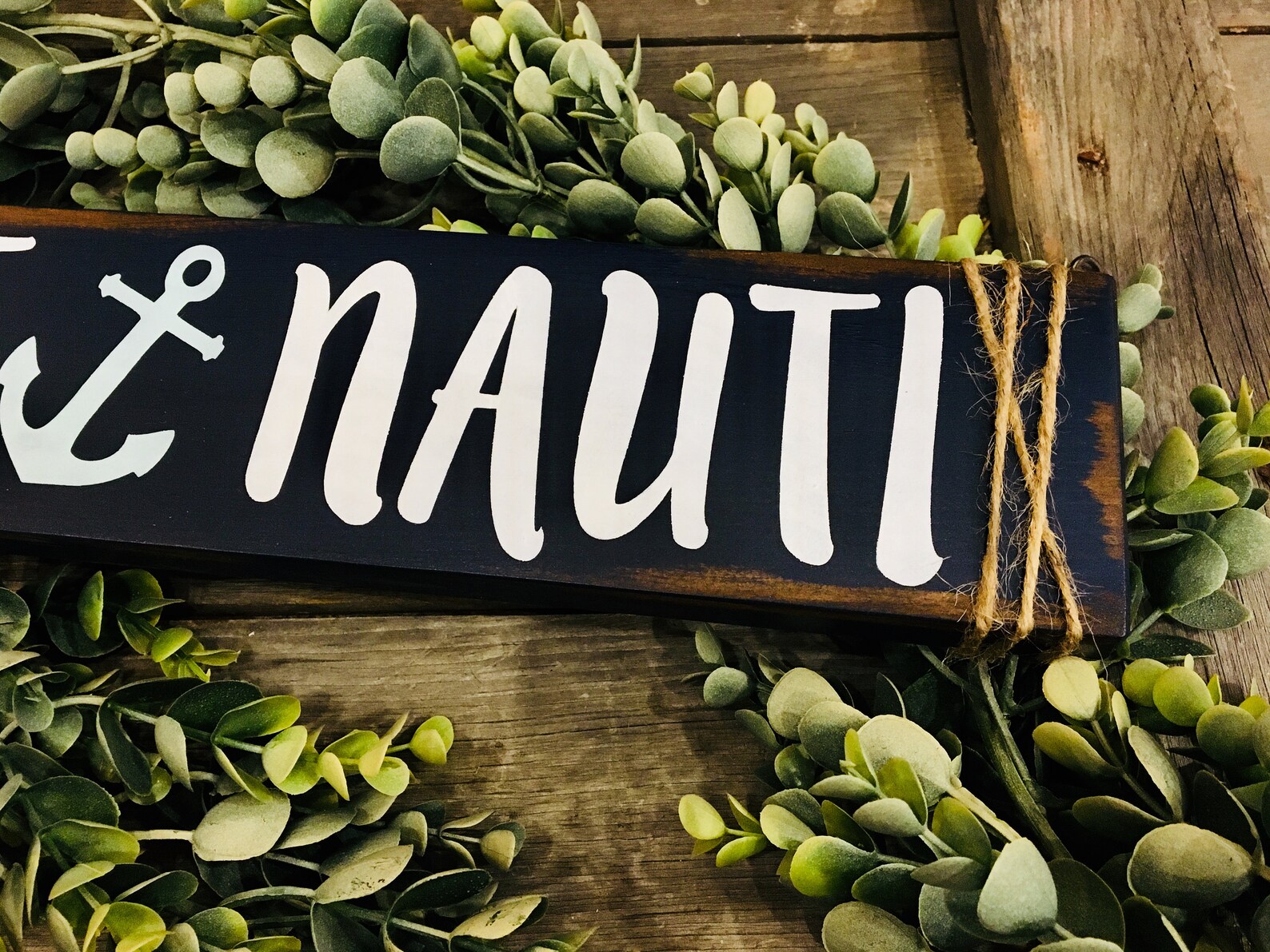 Get Nauti Rustic Wood Sign, Nautical Beach Wall Decor - Etsy