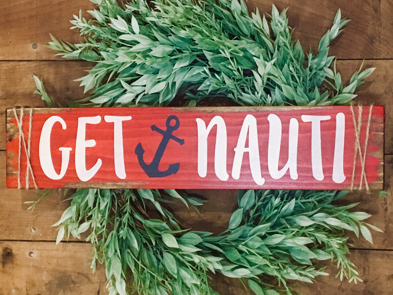 Get Nauti Rustic Wood Sign, Nautical Beach Wall Decor - Etsy