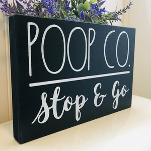 Funny Bathroom Signs Poop Signs Rustic Bathroom Decor Poop Co. Stop and ...
