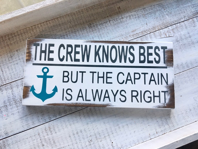 Nautical Sign Captain Crew Wood Sign Funny Signs Anchor - Etsy