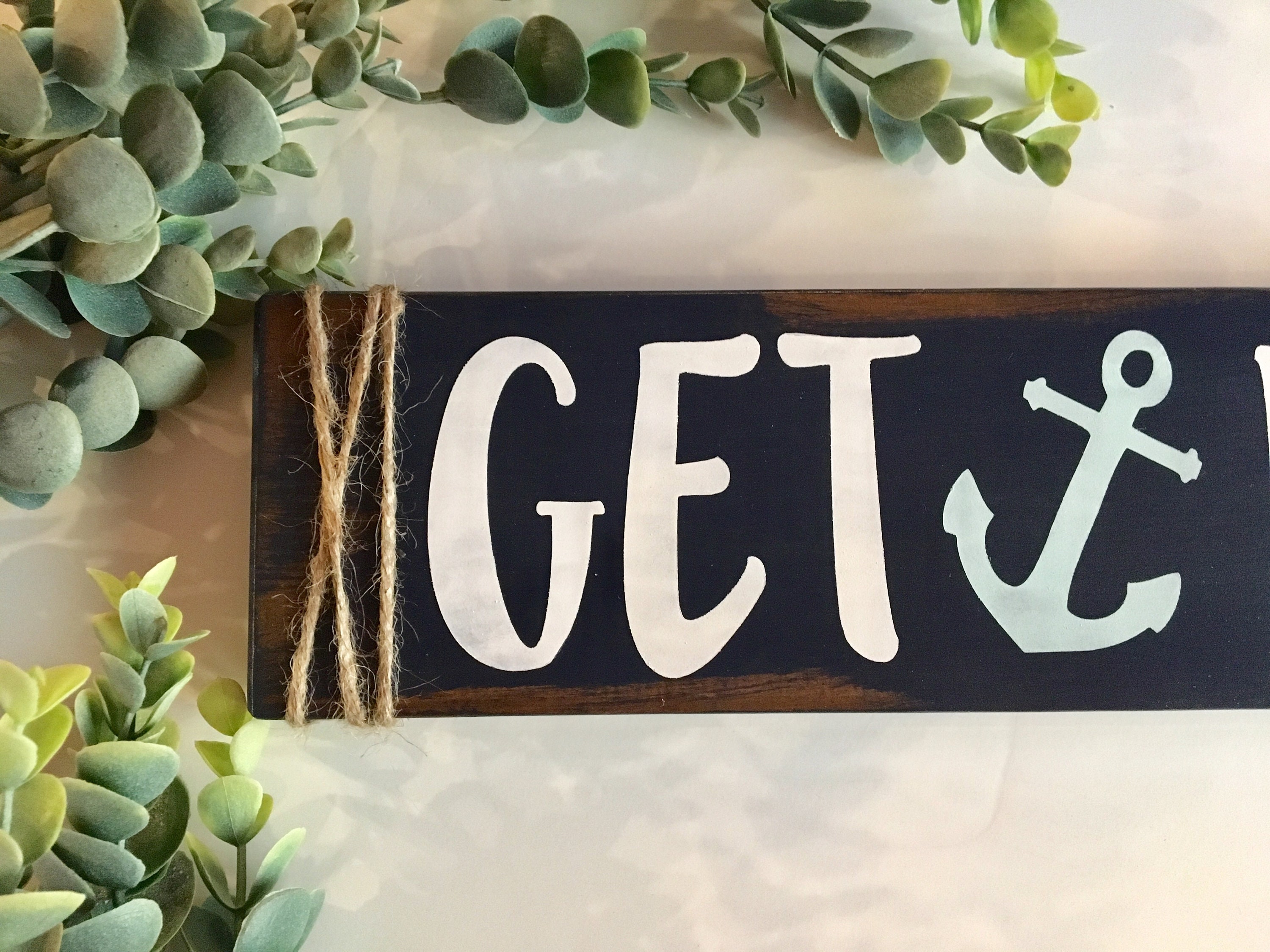 Get Nauti Rustic Wood Sign Nautical Beach Wall Decor - Etsy